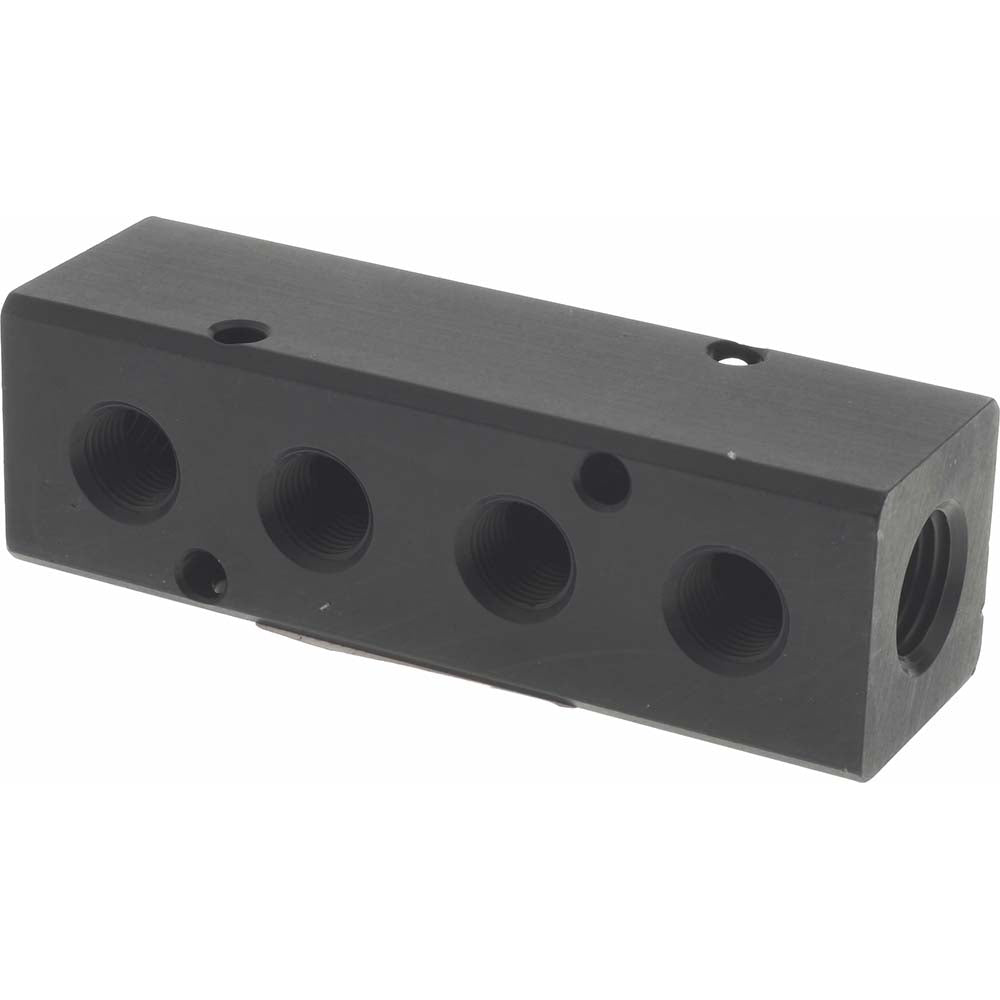 Manifold: 1/4" Inlet, 1/8" Outlet, 2 Inlet Ports, 9 Outlet Ports, 7" O ...