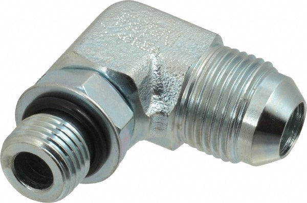 Steel Flared Tube 90 Deg Straight Thread Elbow: 1/2" OD, 37 deg Flared ...