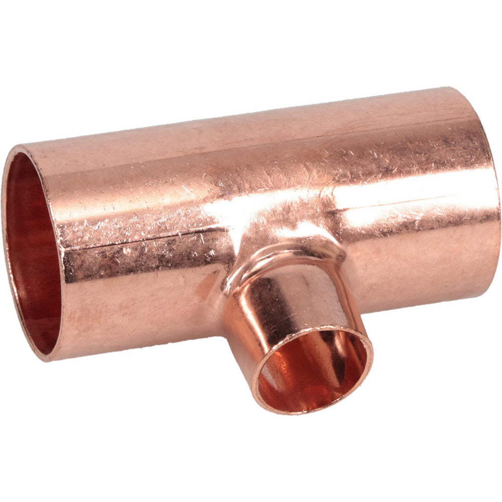 Wrot Copper Pipe Tee: 1" x 1" x 1/2" Fitting, C x C x C, Solder Joint ...