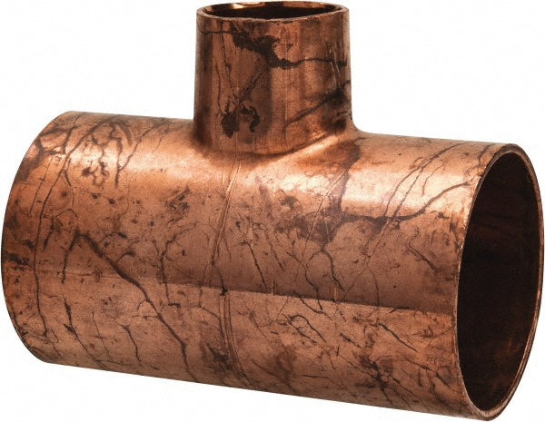 Wrot Copper Pipe Tee: 1-1/2" x 1-1/2" x 3/4" Fitting, C x C x C, Solde ...