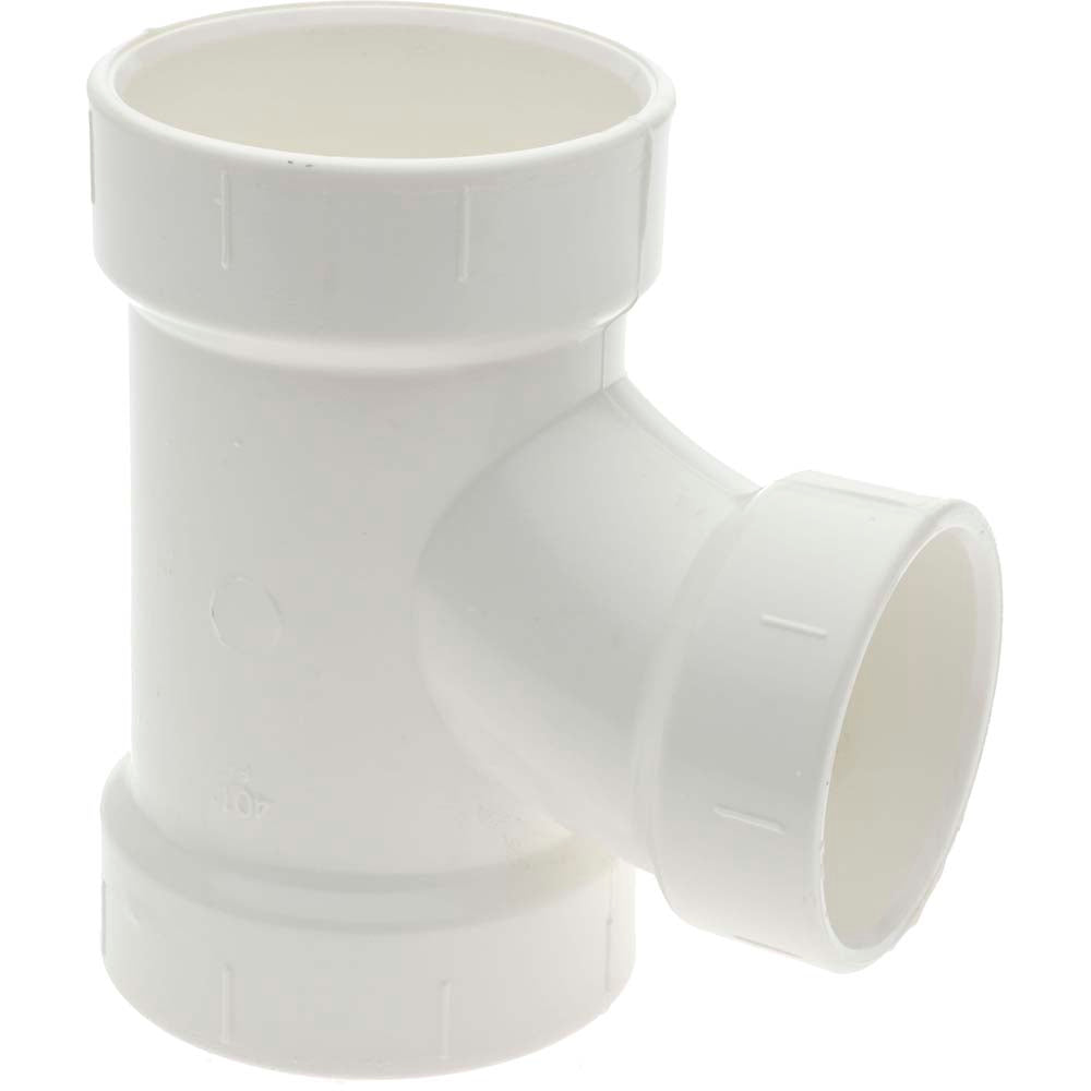 Drain, Waste & Vent Reducing Sanitary Tee: 2 x 2 x 1-1/2" Fitting, Hub ...