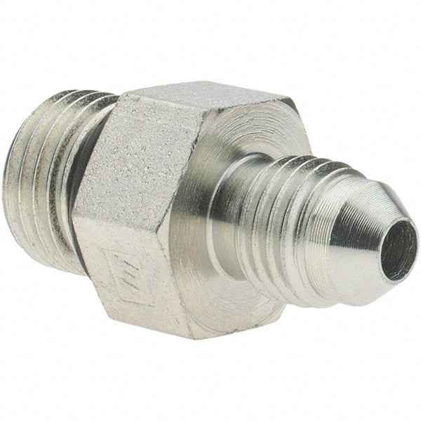 Steel Flared Tube Connector: 1/4" OD, 7/16-20 x 9/16-18 Thread, 37 deg ...