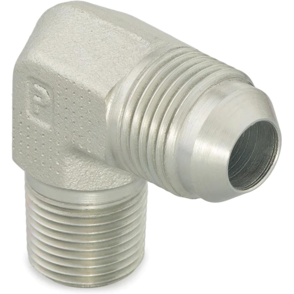Steel Flared Tube 90 Deg Elbow: 3/4" OD, 1/2-14 Thread, 37 deg Flared ...